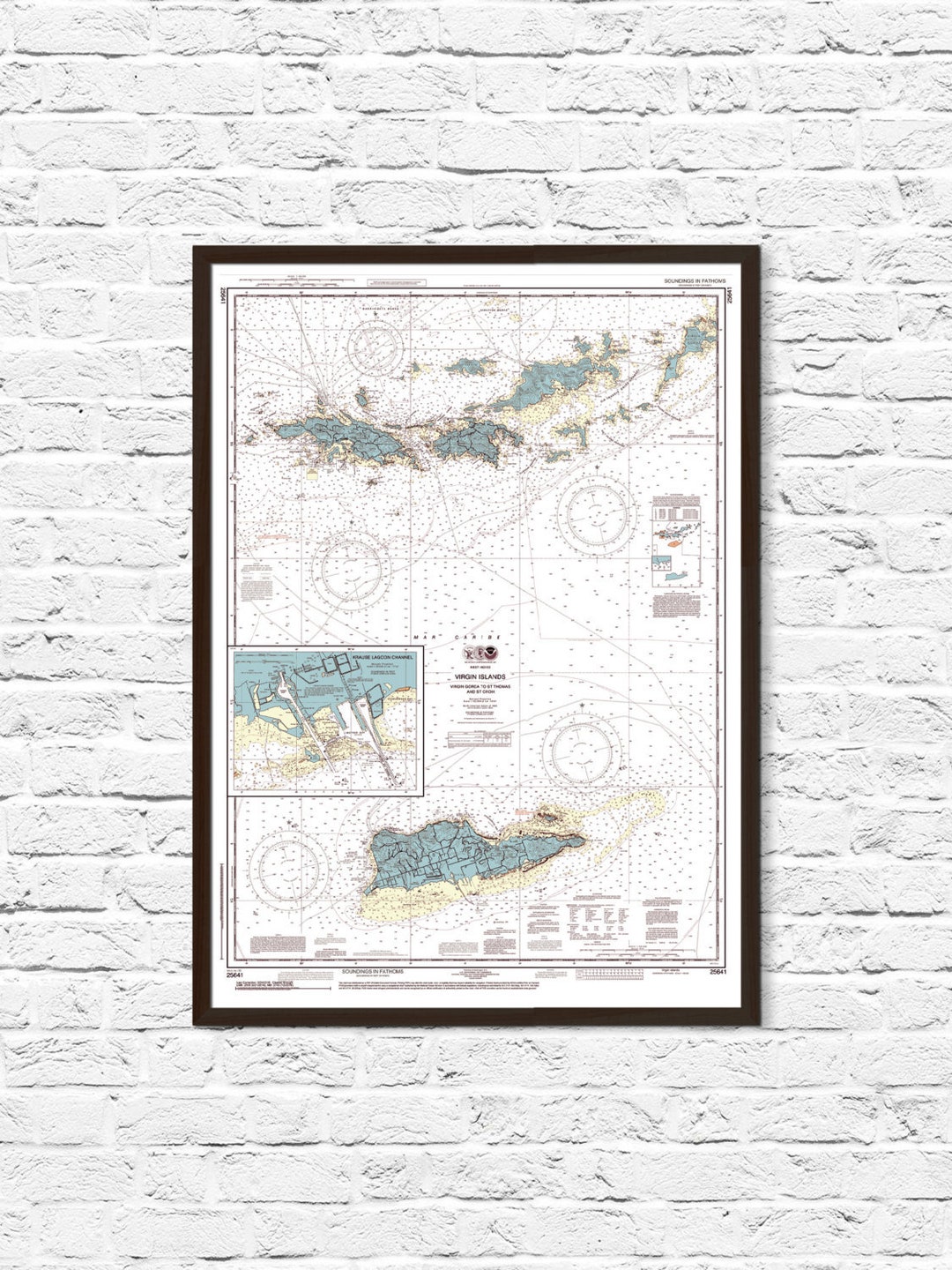 US Virgin Islands Map, Nautical Chart Map, Virgin Islands, Beach ...