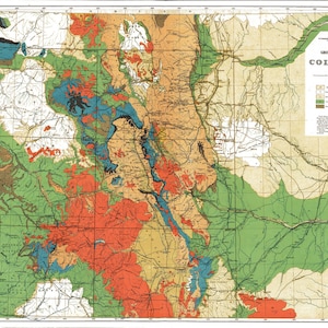 Colorado Vintage Geological Map Art Poster Print, Historic Colorado ...