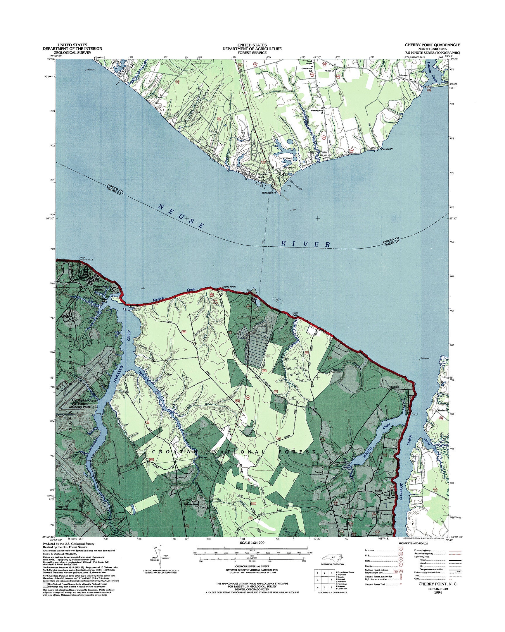 Cherry Point NC Vintage Map Poster Print Wall Art Cherry - Etsy