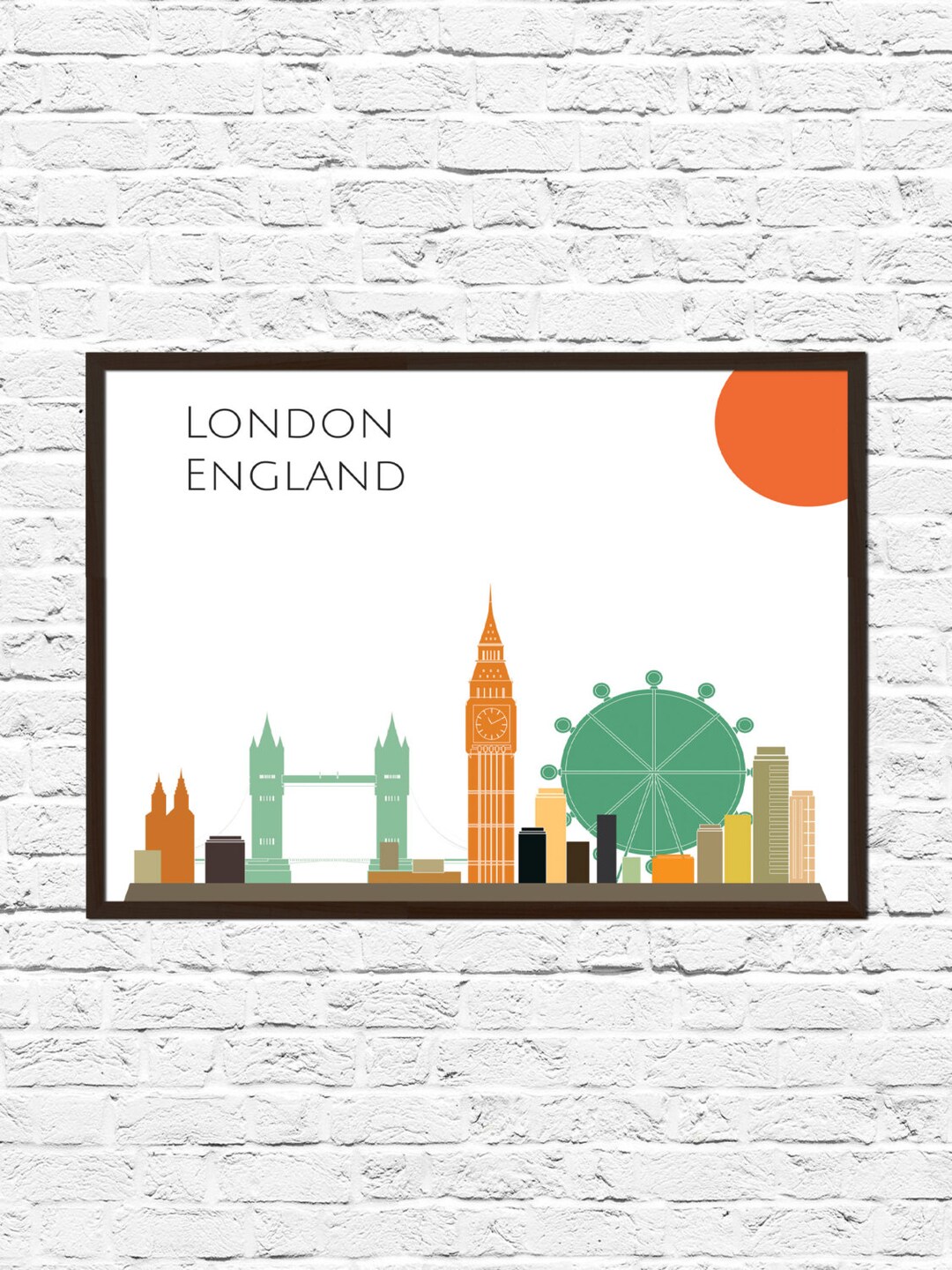 London Cityscape Skyline Poster Print, London Art, Skyline, Cityscape ...