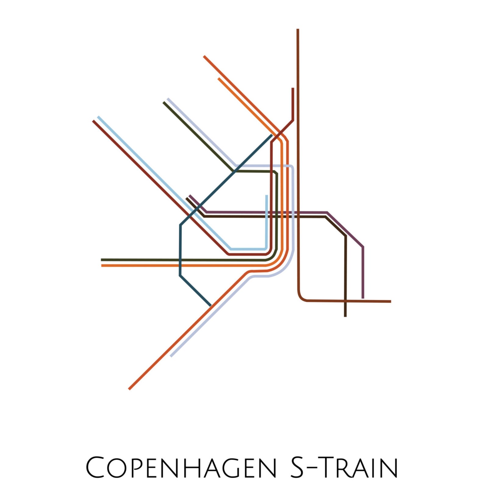 Copenhagen Metro Map Subway Map Map Art Copenhagen Metro - Etsy