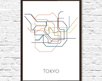 Tokyo Subway Map - Etsy