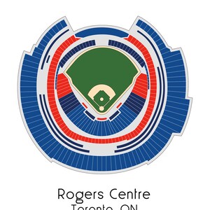 Toronto Blue Jays Stadium Map Art Print: Rogers Centre Seating Chart - Etsy