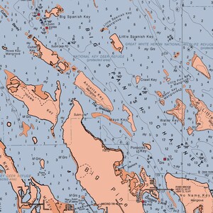 Florida Keys Map Print, Fl Keys Nautical Chart Map, Keys, Nautical ...