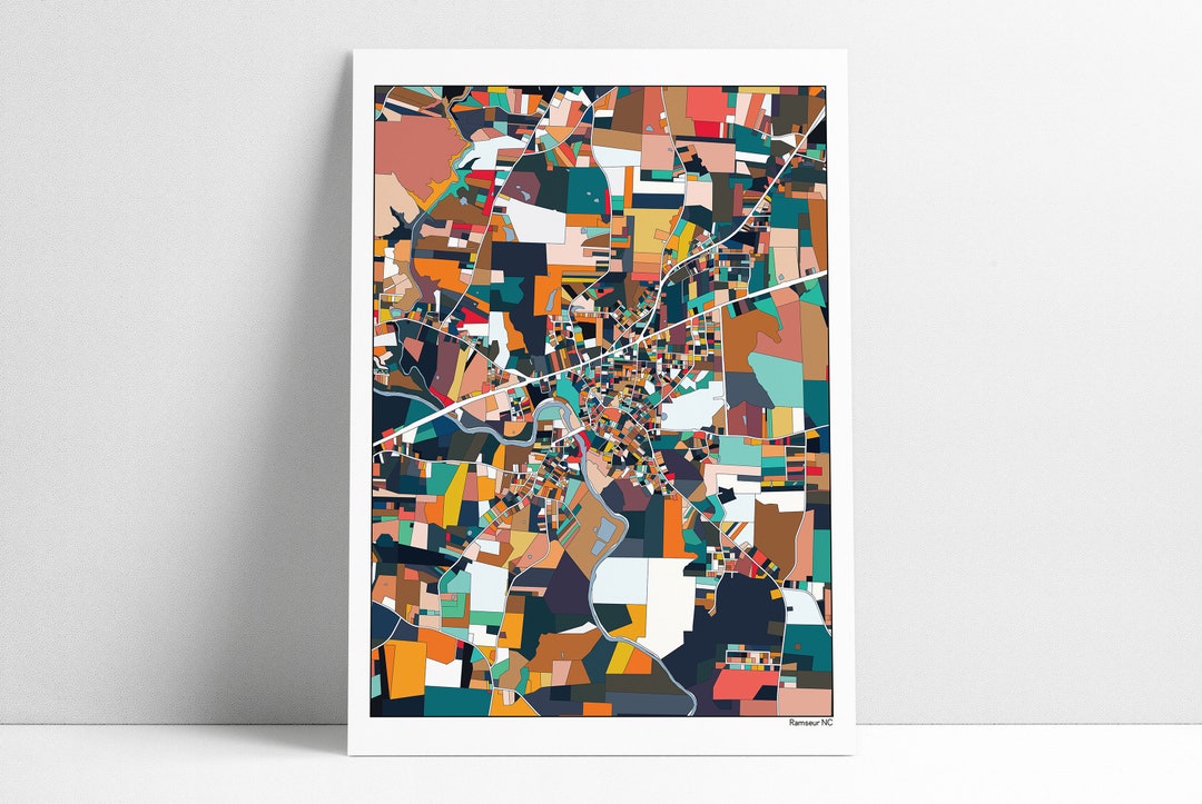 Ramseur NC Map Art Print Wall Art Housewarming Gift Abstract Art ...