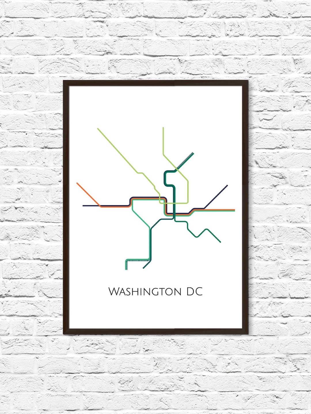 Washington DC Metro Map, Transit Map, Subway Map, Subway Poster Art ...