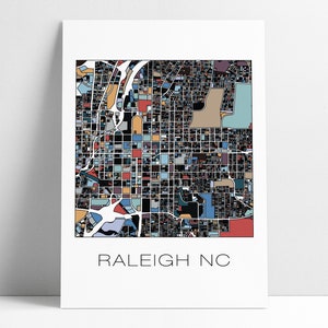 Raleigh, NC, City Streets, Oak City, Raleigh Poster, Raleigh NC Map ...