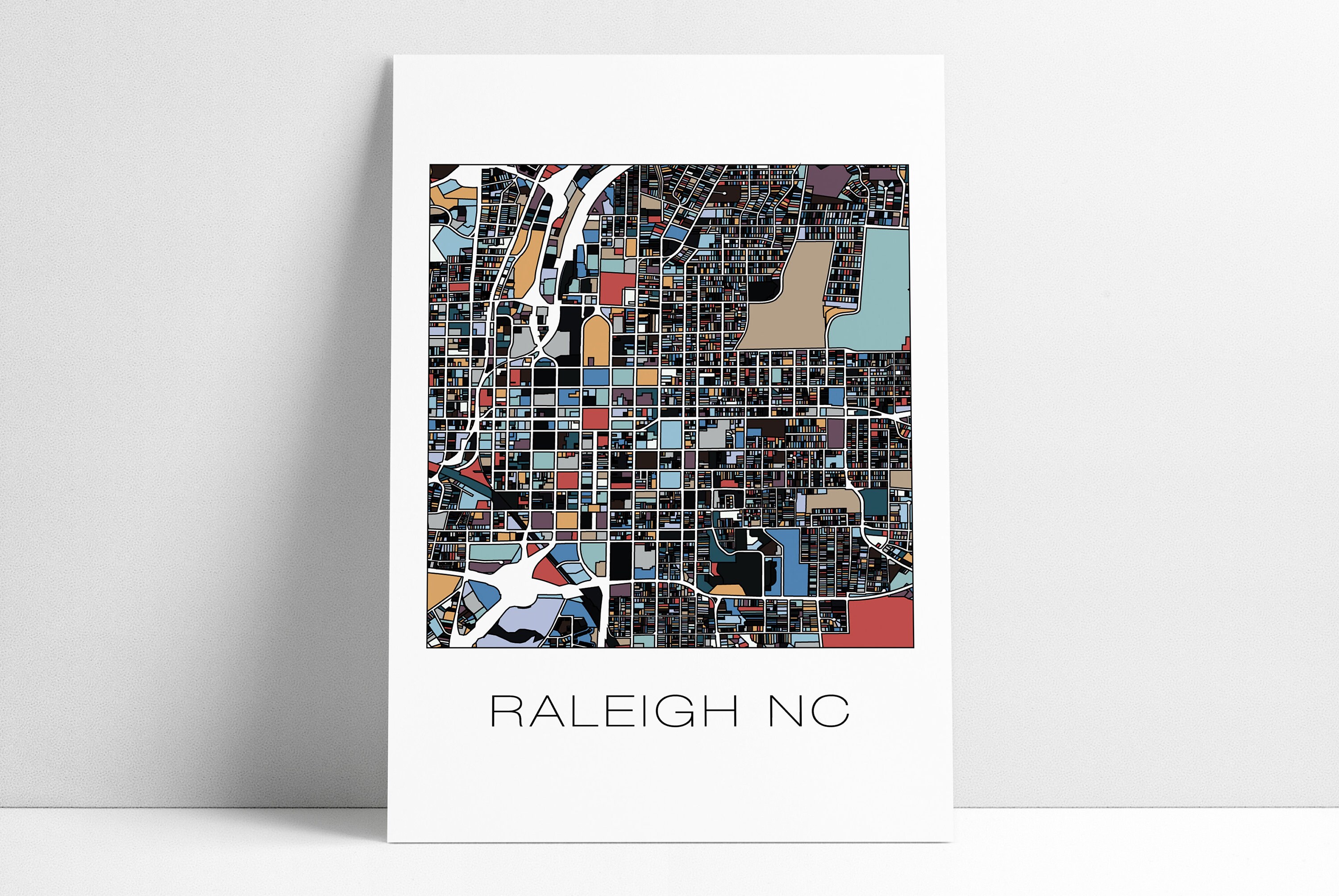Raleigh NC City Streets Oak City Raleigh Poster Raleigh | Etsy