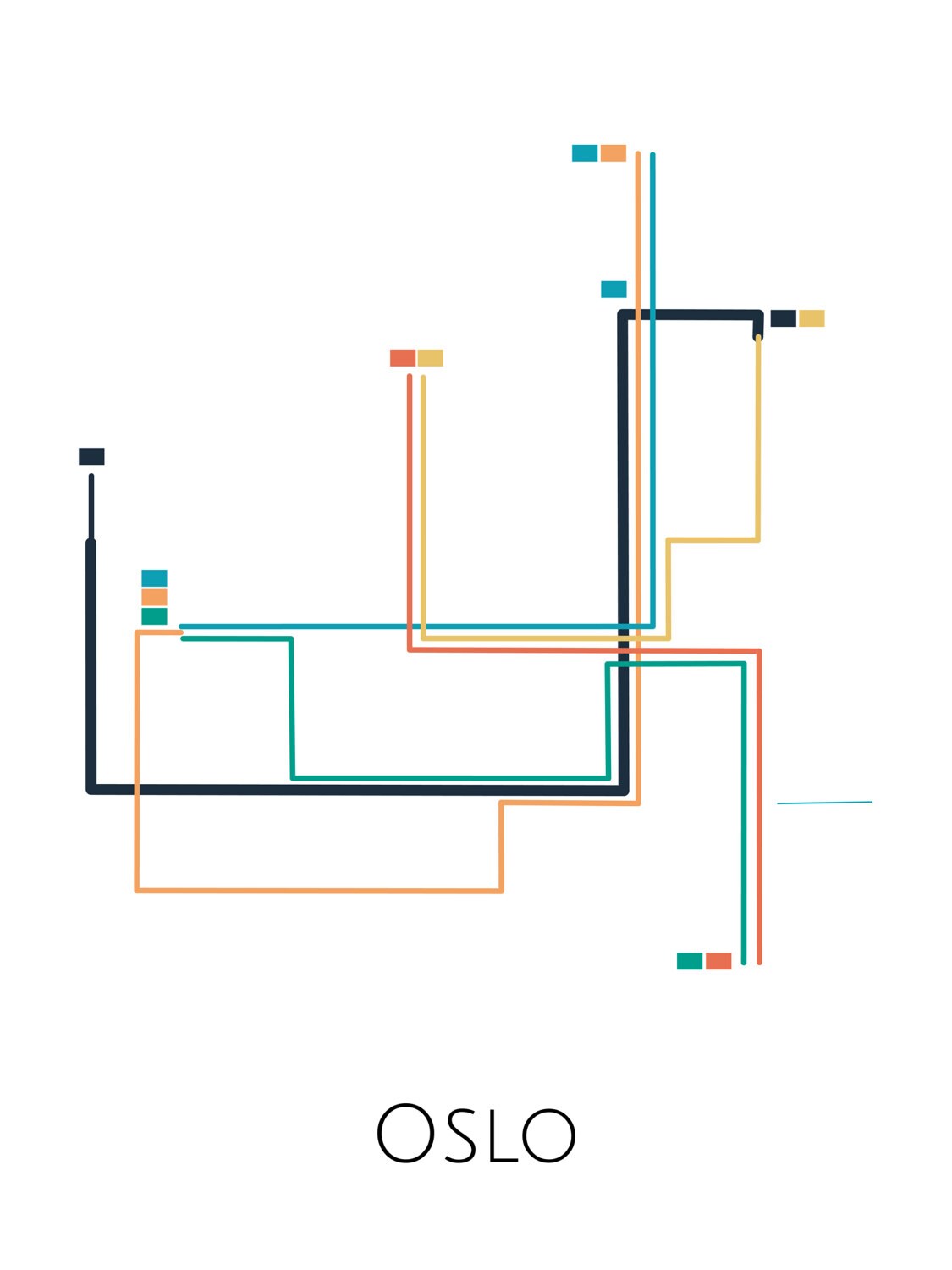 Oslo Metro Map Art Print: Minimalist Subway Design - Etsy