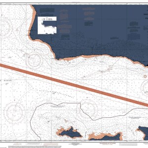 Lompoc CA Nautical Chart Map Art Poster Print, California Wall Art ...