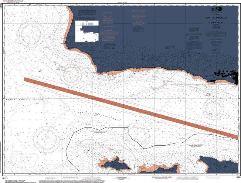 Lompoc CA Nautical Chart Map Art Poster Print California Wall - Etsy