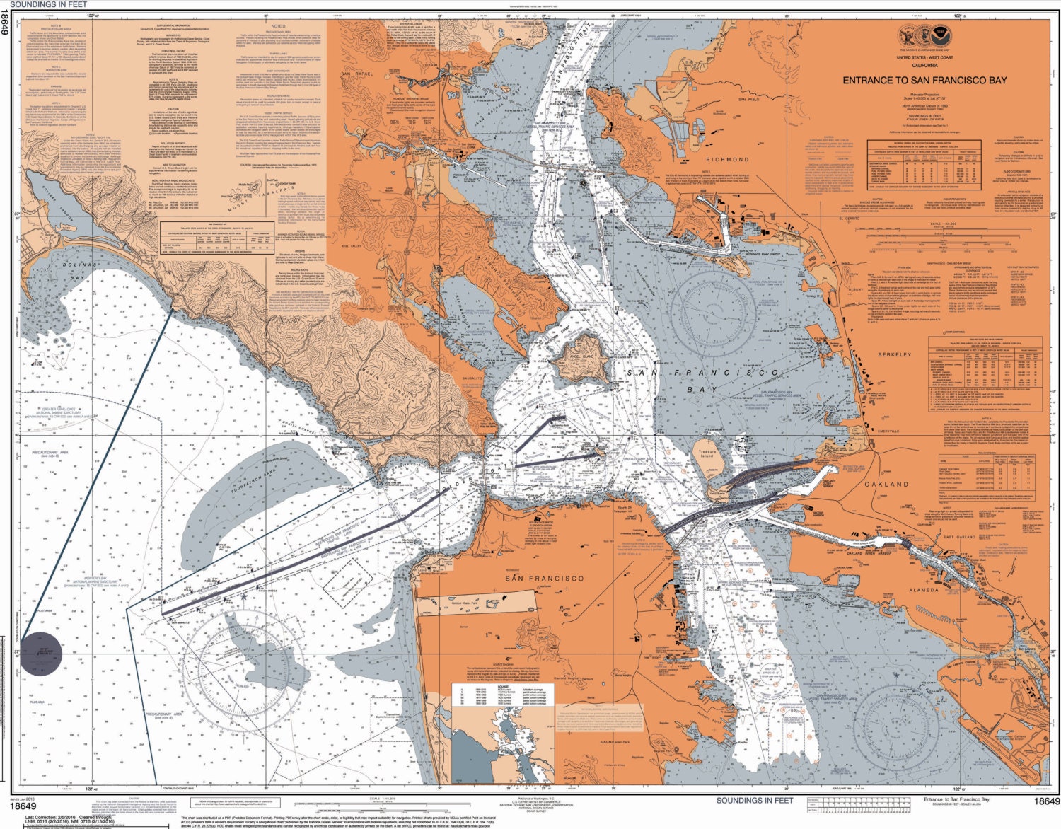 San Francisco NOAA Nautical Chart Map Poster San Francisco CA | Etsy