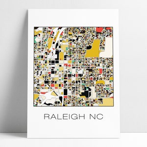 Raleigh, NC, City Streets, Oak City, Raleigh Poster, Raleigh NC Map ...