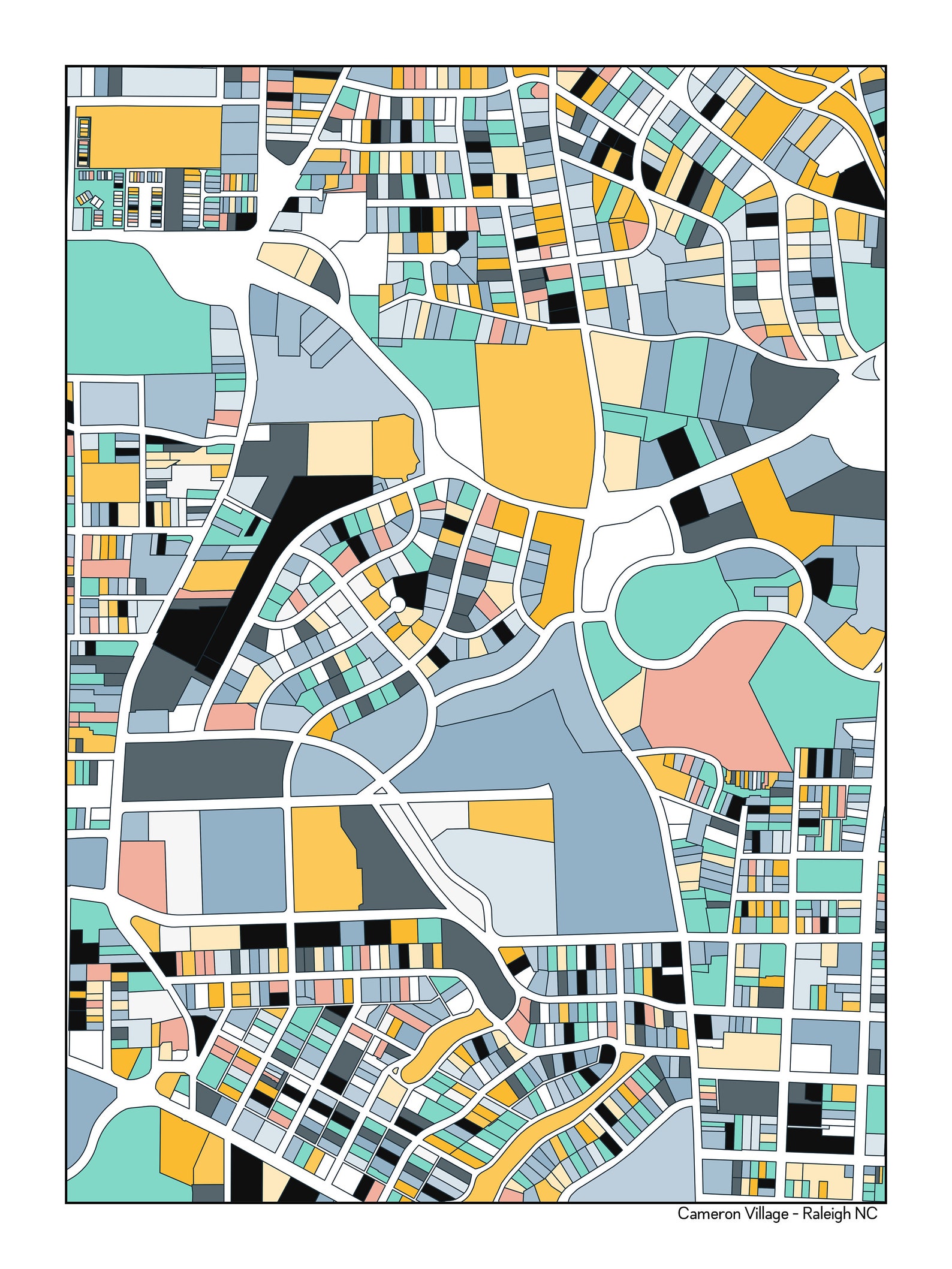 Cameron Village Raleigh NC Wall Art Map Print Poster - Etsy