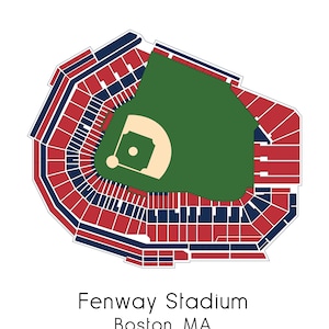 Fenway Park Seating Chart Poster: Boston Red Sox Stadium Map - Etsy