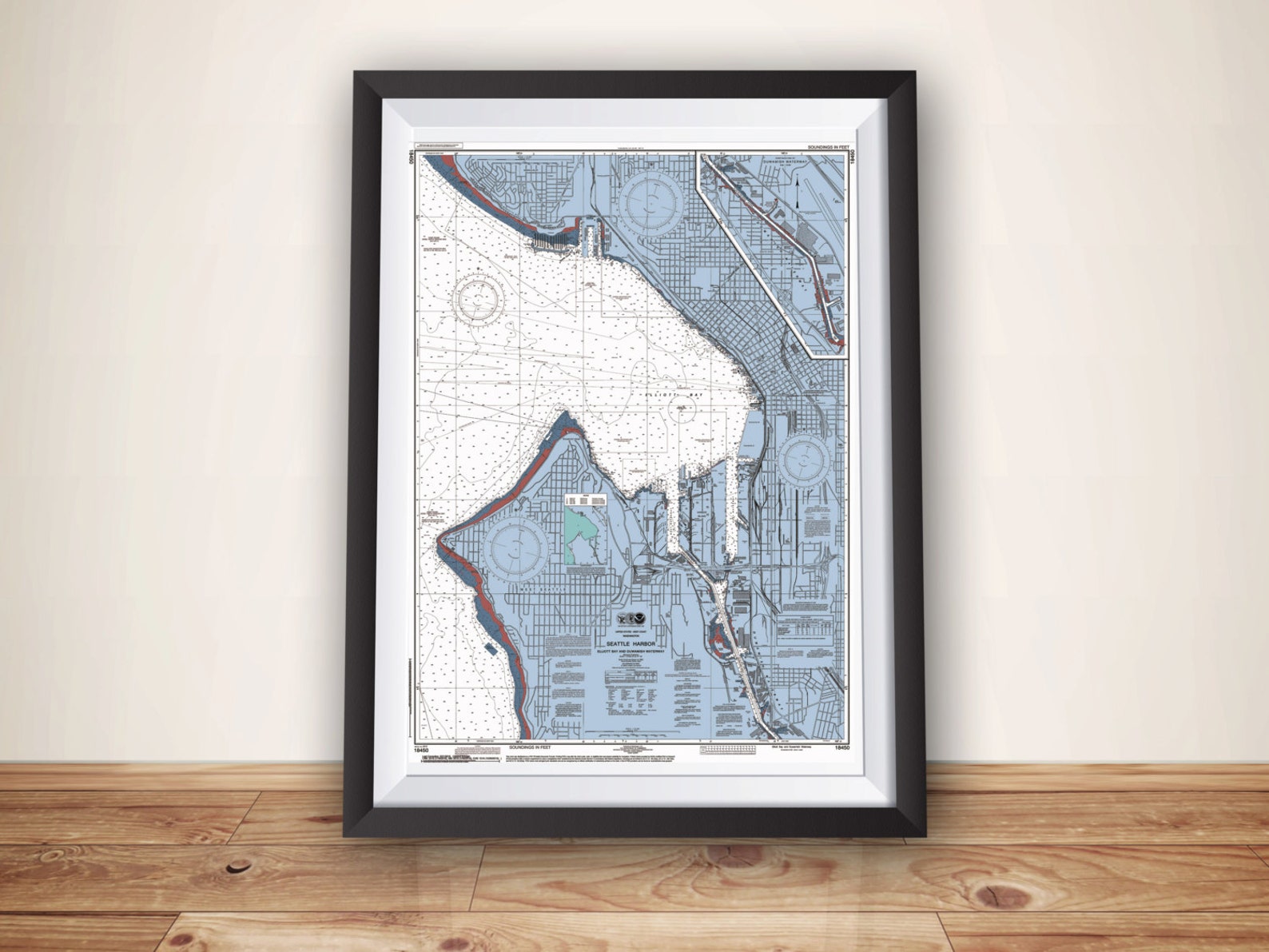 Seattle Nautical Chart Map Art Print: Washington Home Decor - Etsy