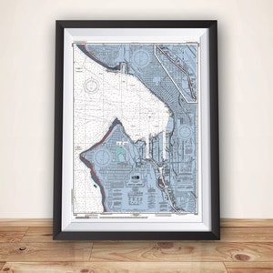 Seattle Washington Noaa Nautical Chart Map Poster Nautical - Etsy