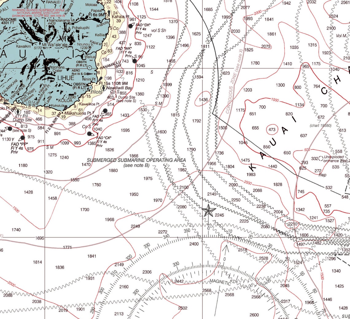 Hawaii Islands NOAA Nautical Chart Map Art Poster Print - Etsy