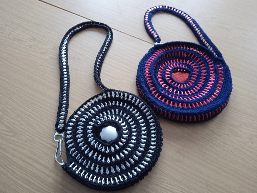 One Circle Purse, Spiral Bag, Round Pop Tab Purse, Single Crochet, Soda ...