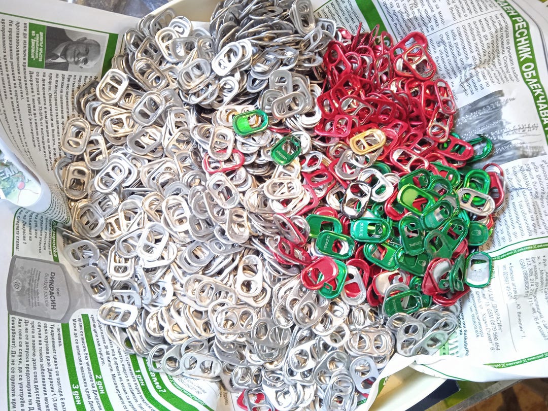 1000+ Aluminum Pop Tabs in Bulk, Soda and Beer Can Tabs for Crafts and ...