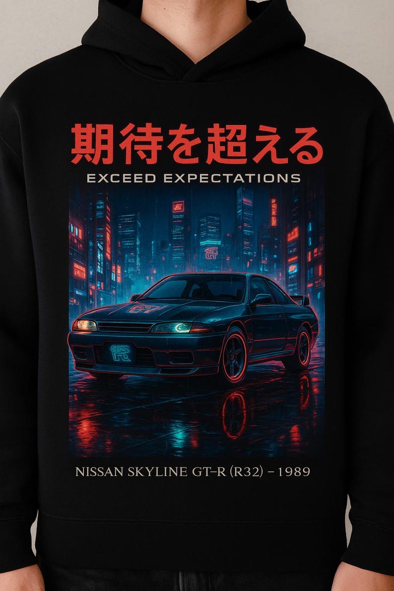 Cyberpunk Nissan Skyline GT-R R32 Poster | Retro JDM Car Art ...