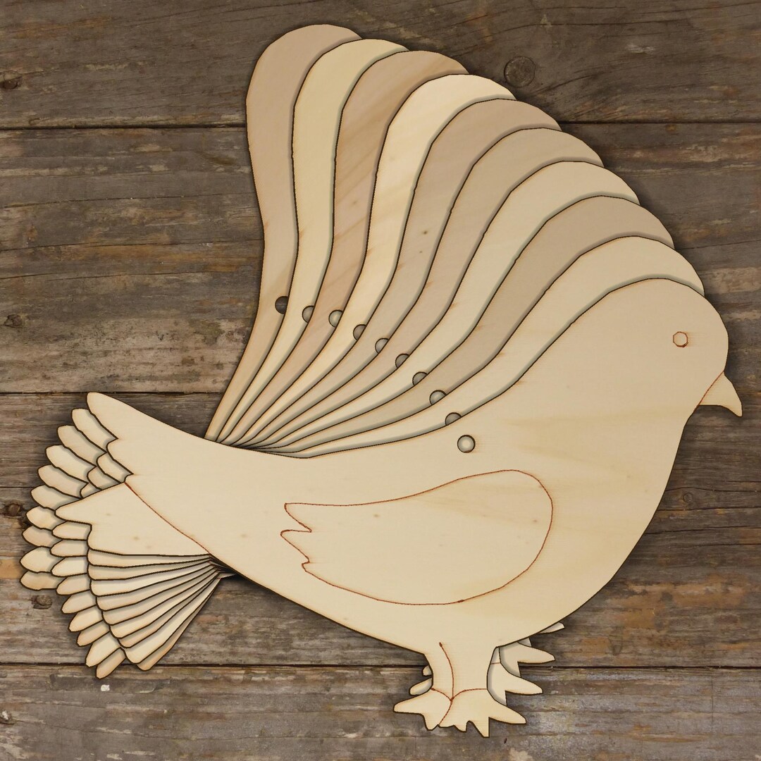 10x Wooden Simple Bird Perching Side on Craft Shape 3mm Ply Birds Shape ...