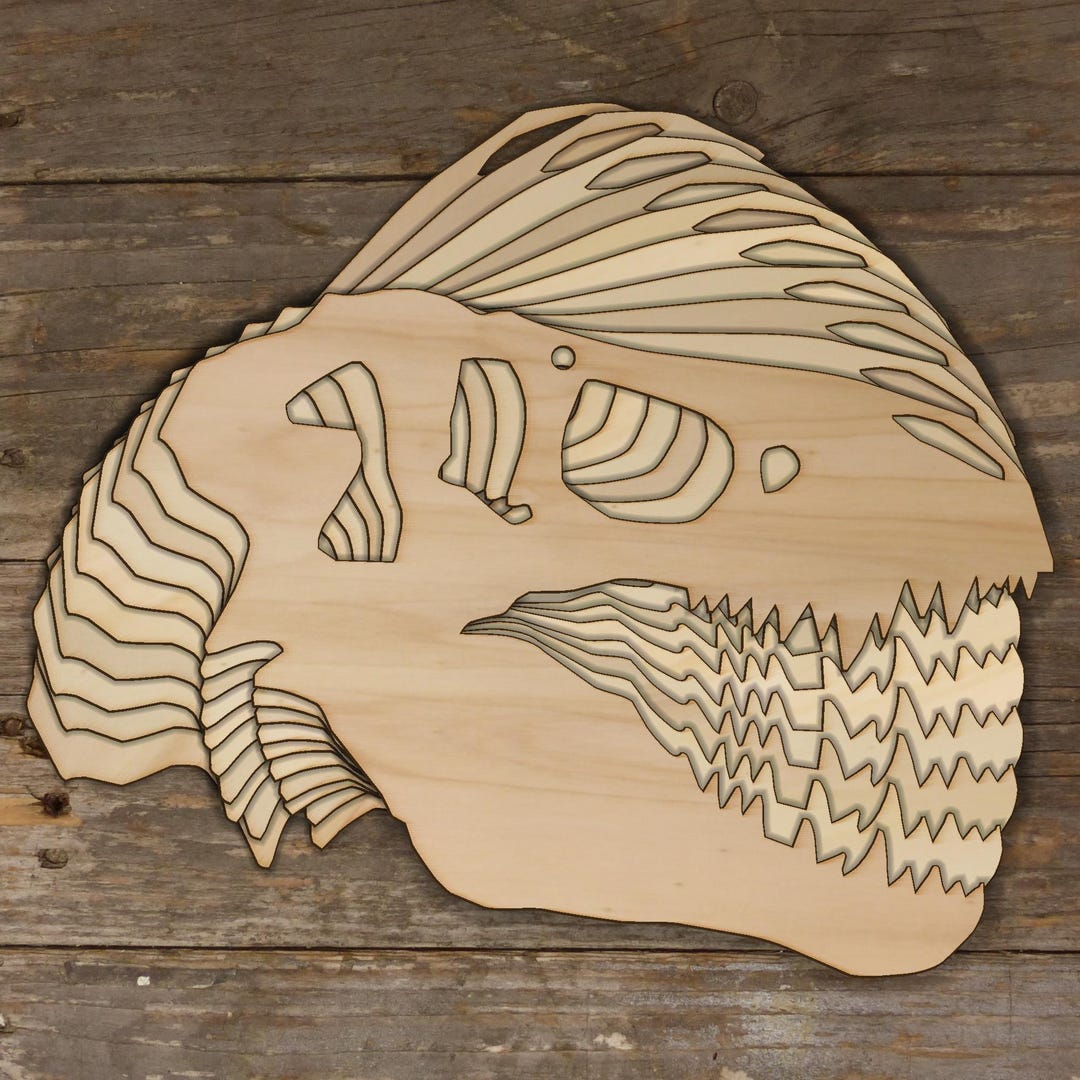 10x Wooden Tyrannosaurus Rex Skull Craft Shapes 3mm Plywood T-rex ...