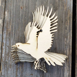 Wooden Crow - Etsy