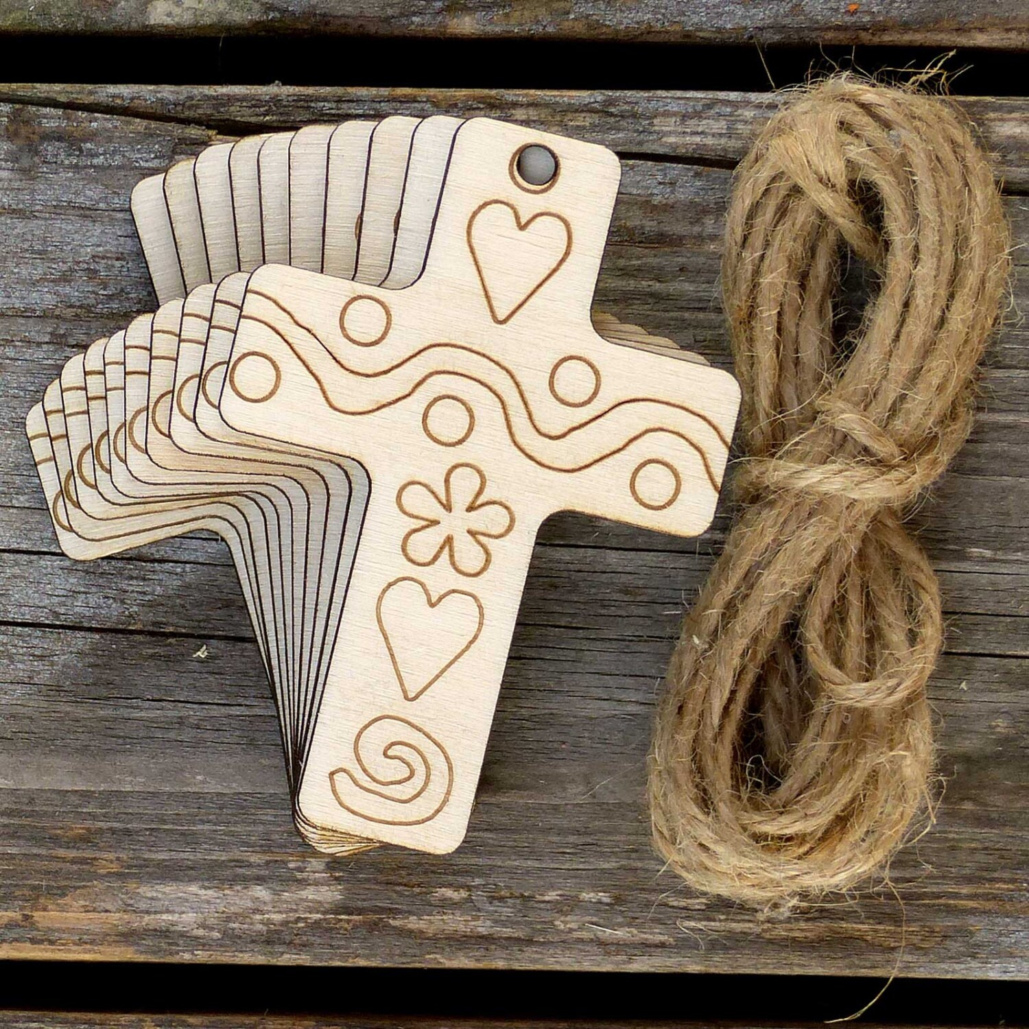 10x Wooden Christian Cross With a Fancy Patten Craft Shapes - Etsy