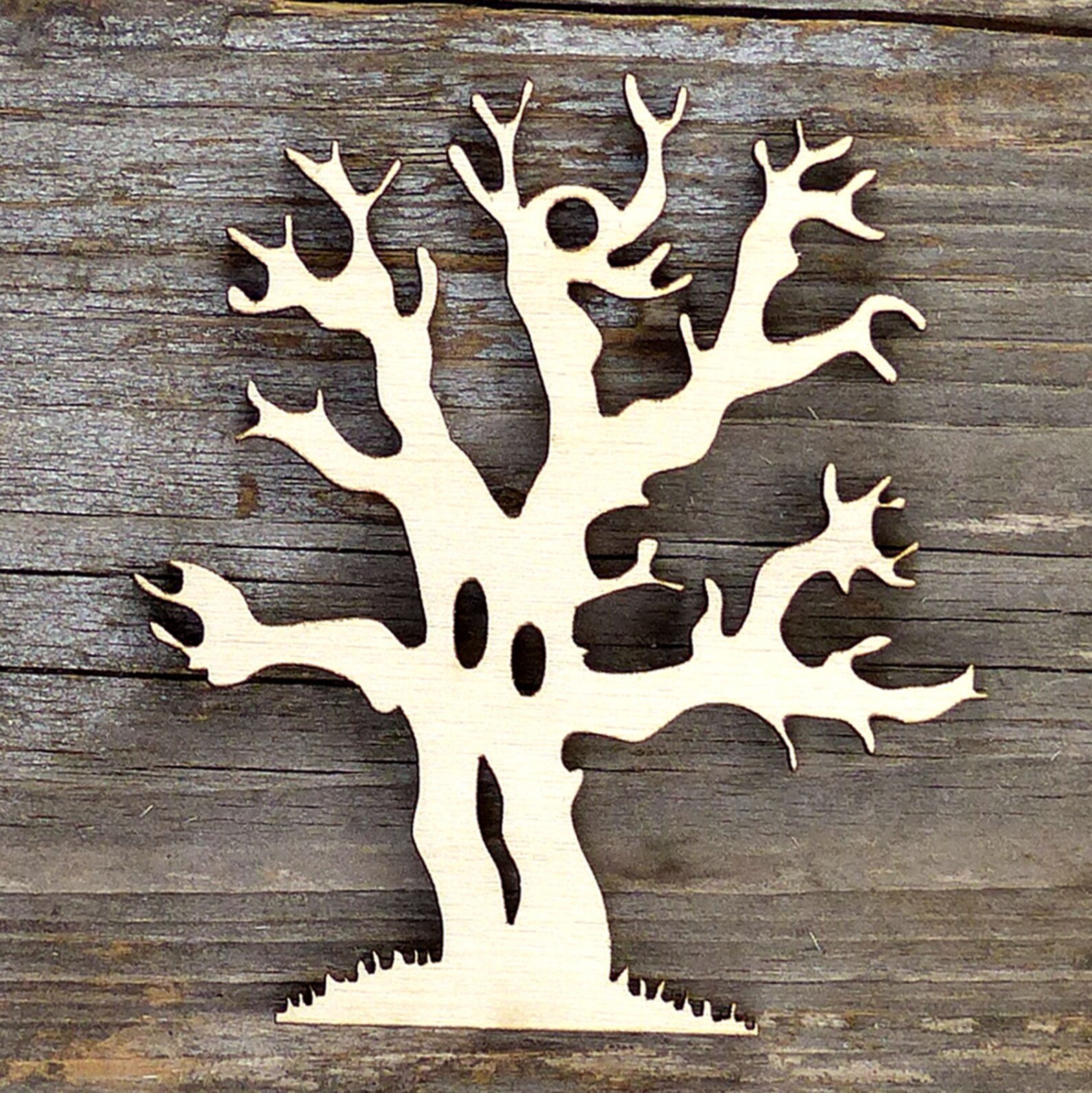 10x Wooden Scary Tree Spooky Face Craft Shapes 3mm Plywood | Etsy UK