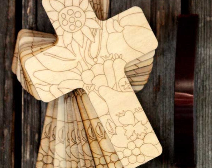 10x Wooden Christian Cross With a Crucifixion Design Craft - Etsy