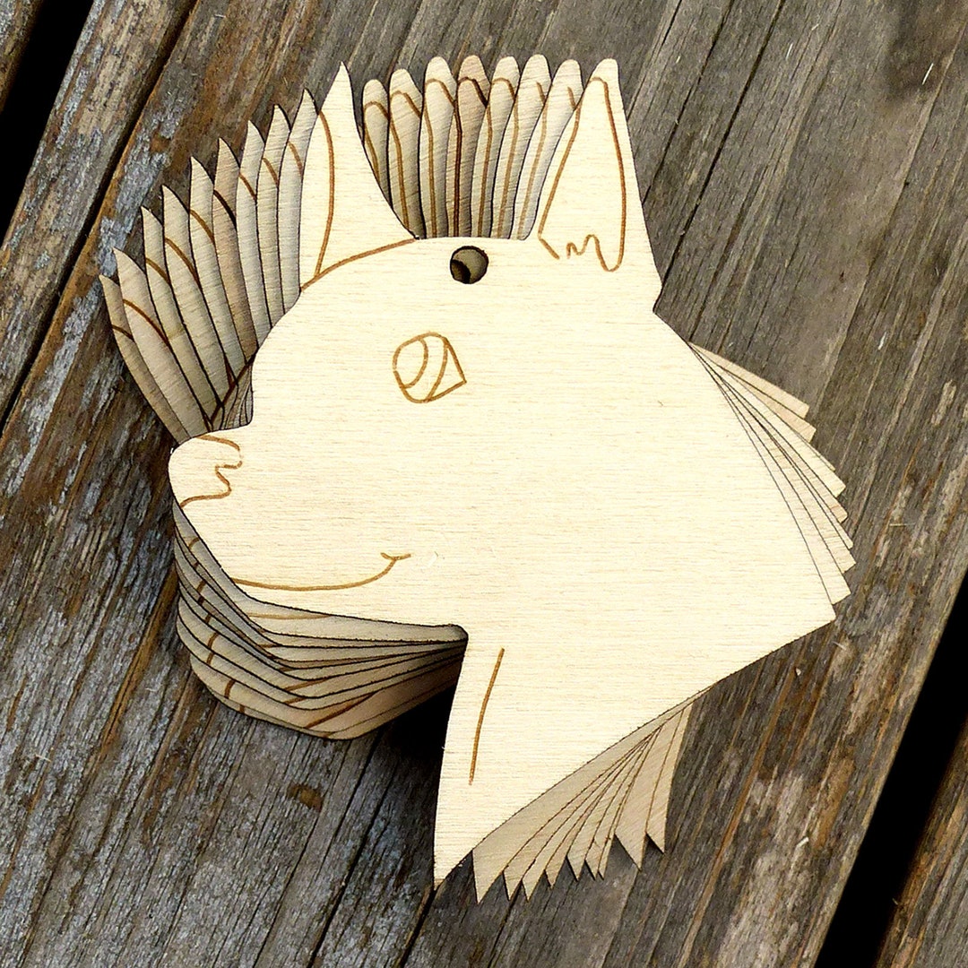 10x Wooden Dog Chihuahua Head Craft Shape 3mm Ply Domestic Pet Animals ...