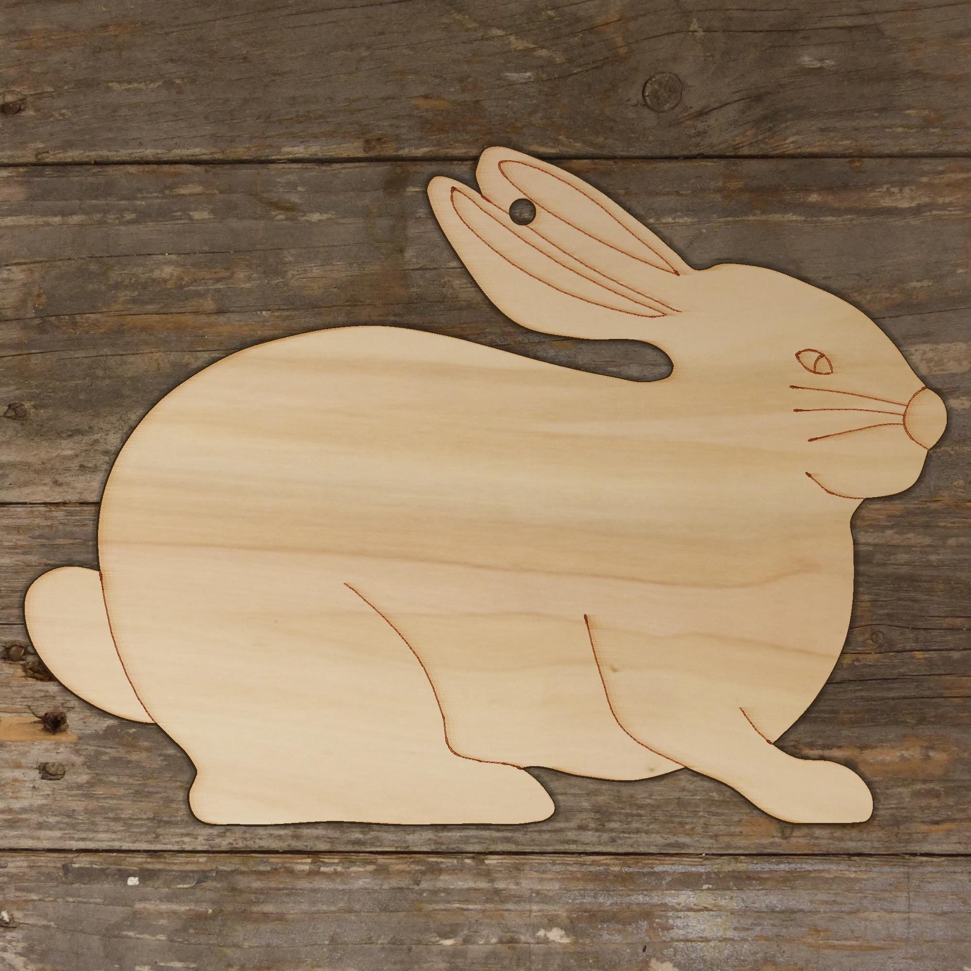 10x Wooden Rabbit Craft Shape 3mm Ply With Detail Rodent Pet Wildlife ...