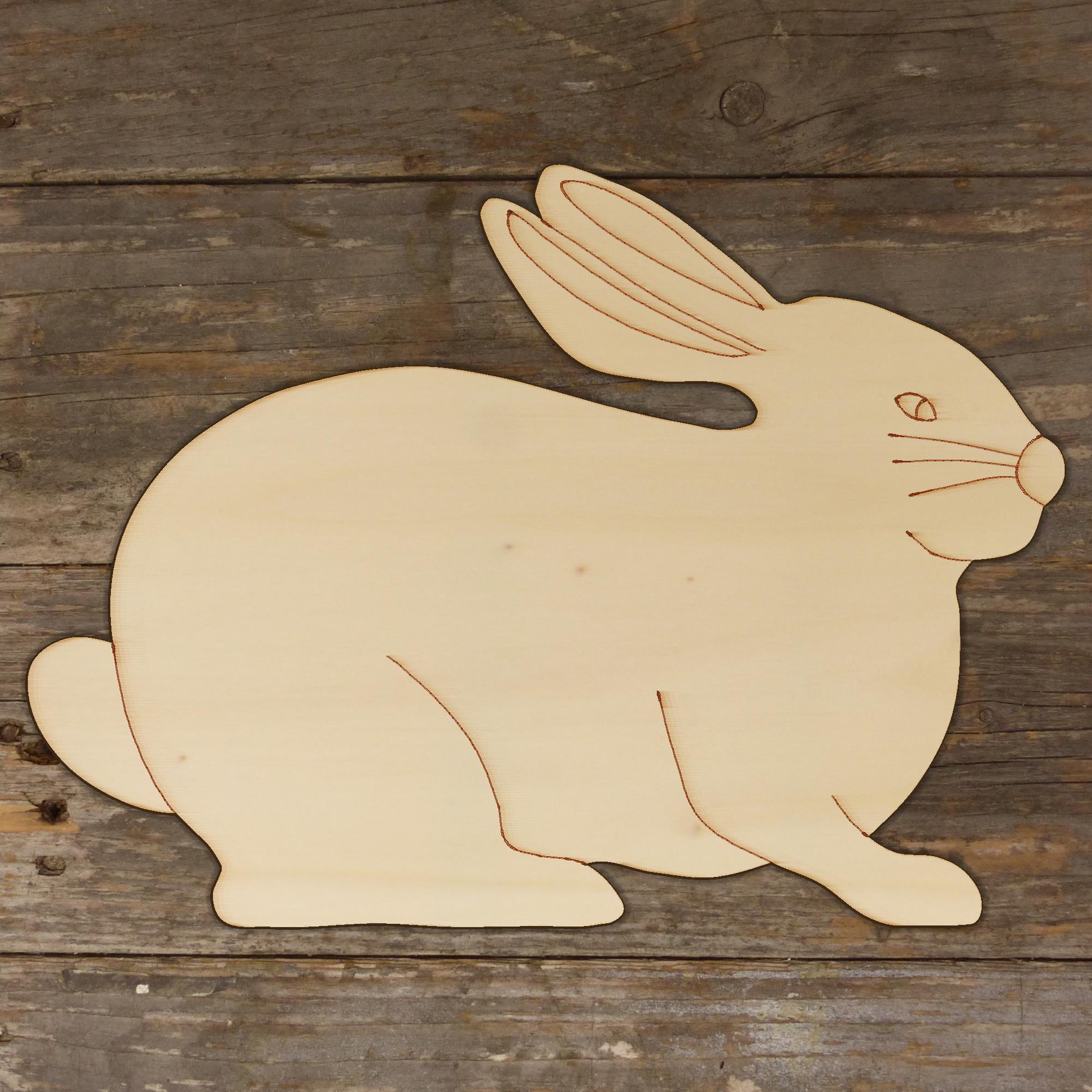10x Wooden Rabbit Craft Shape 3mm Ply With Detail Rodent Pet Wildlife ...