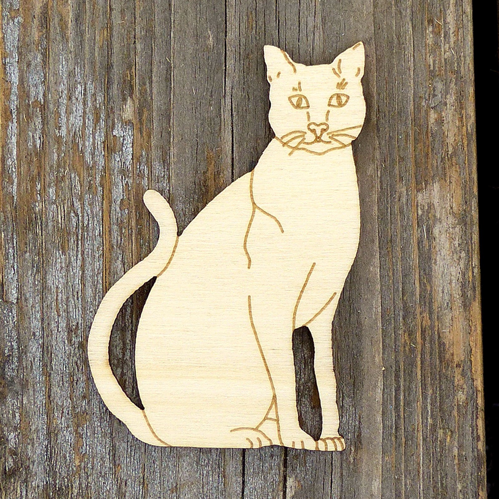 10x Wooden Cat Sitting A Craft Shape 3mm Ply Wood Domestic | Etsy UK