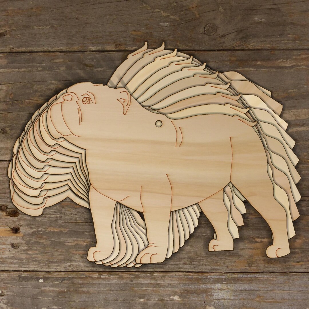 10x Wooden English Bulldog Standing Craft Shape 3mm Ply Domestic ...
