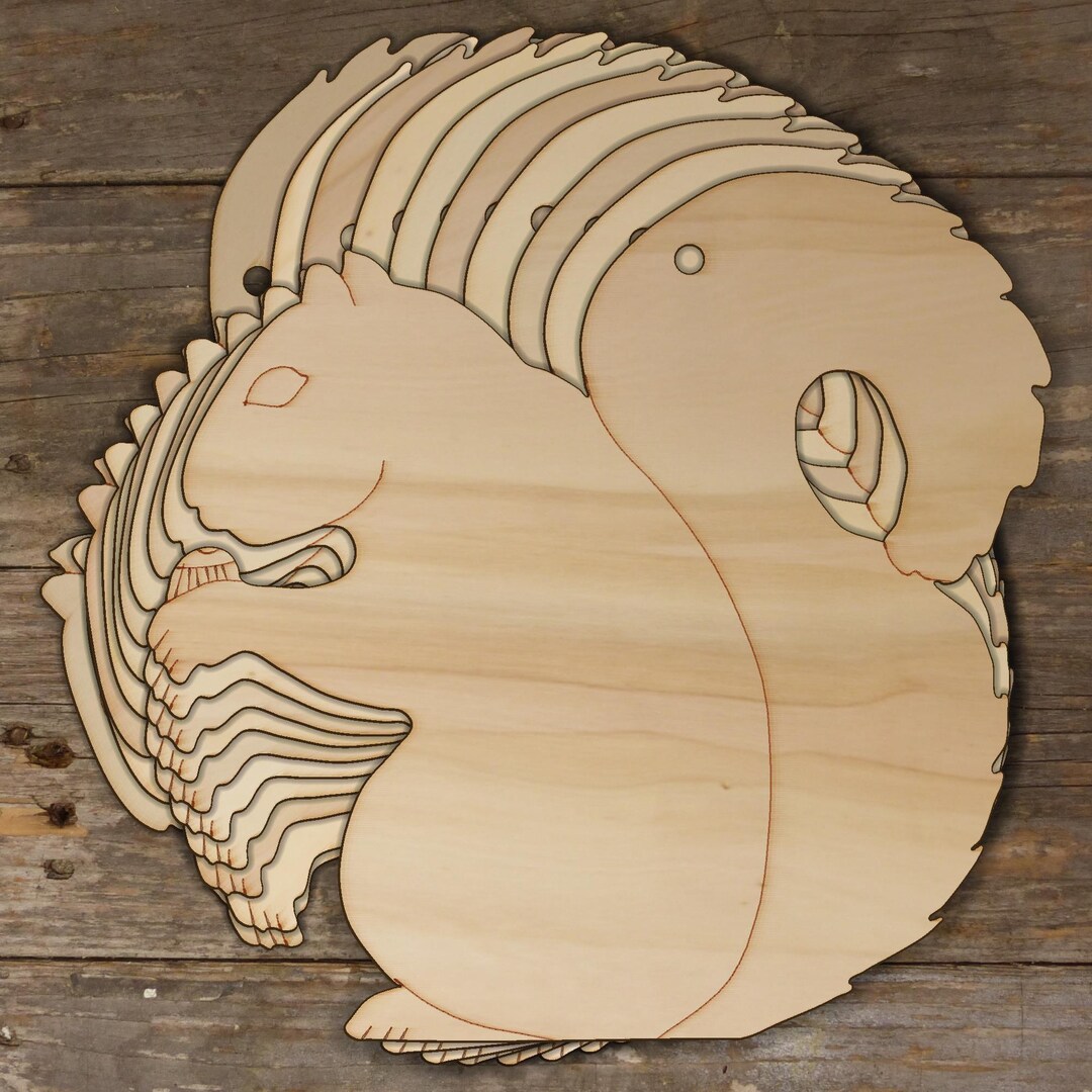 10x Wooden Squirrel Eating Nut Craft Shapes 3mm Plywood Woodland ...