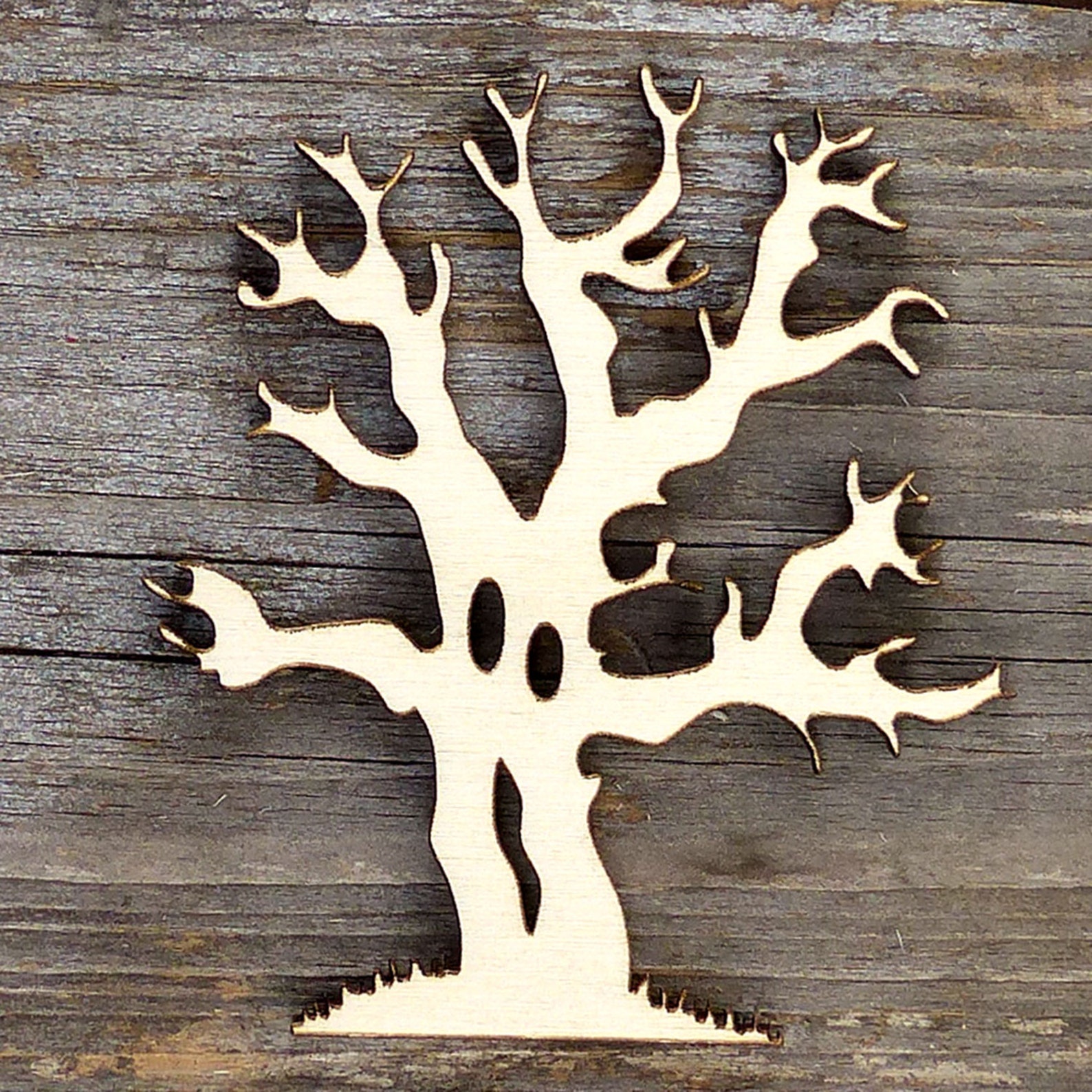 10x Wooden Scary Tree Spooky Face Craft Shapes 3mm Plywood | Etsy