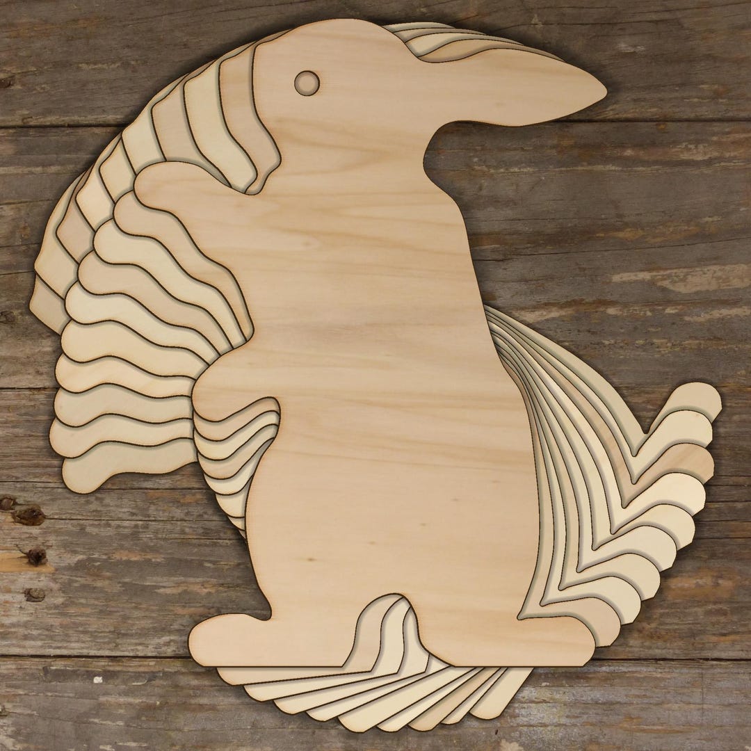 10x Wooden Rabbit Standing Plain Craft Shape 3mm Ply Animals Wildlife ...