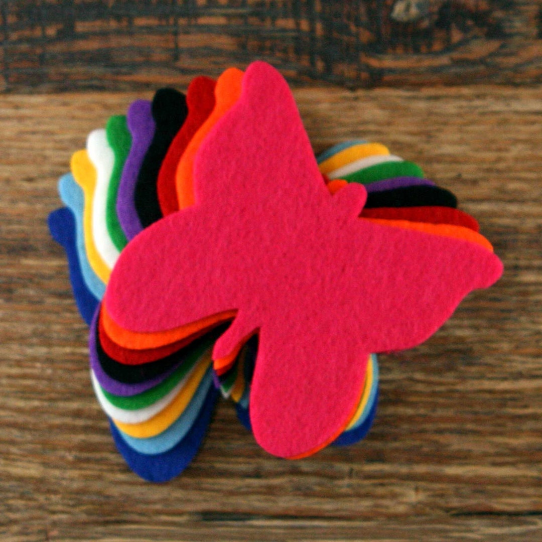 10x 3mm Thick Felt Simple Butterfly Style A Craft Shapes Insect and ...