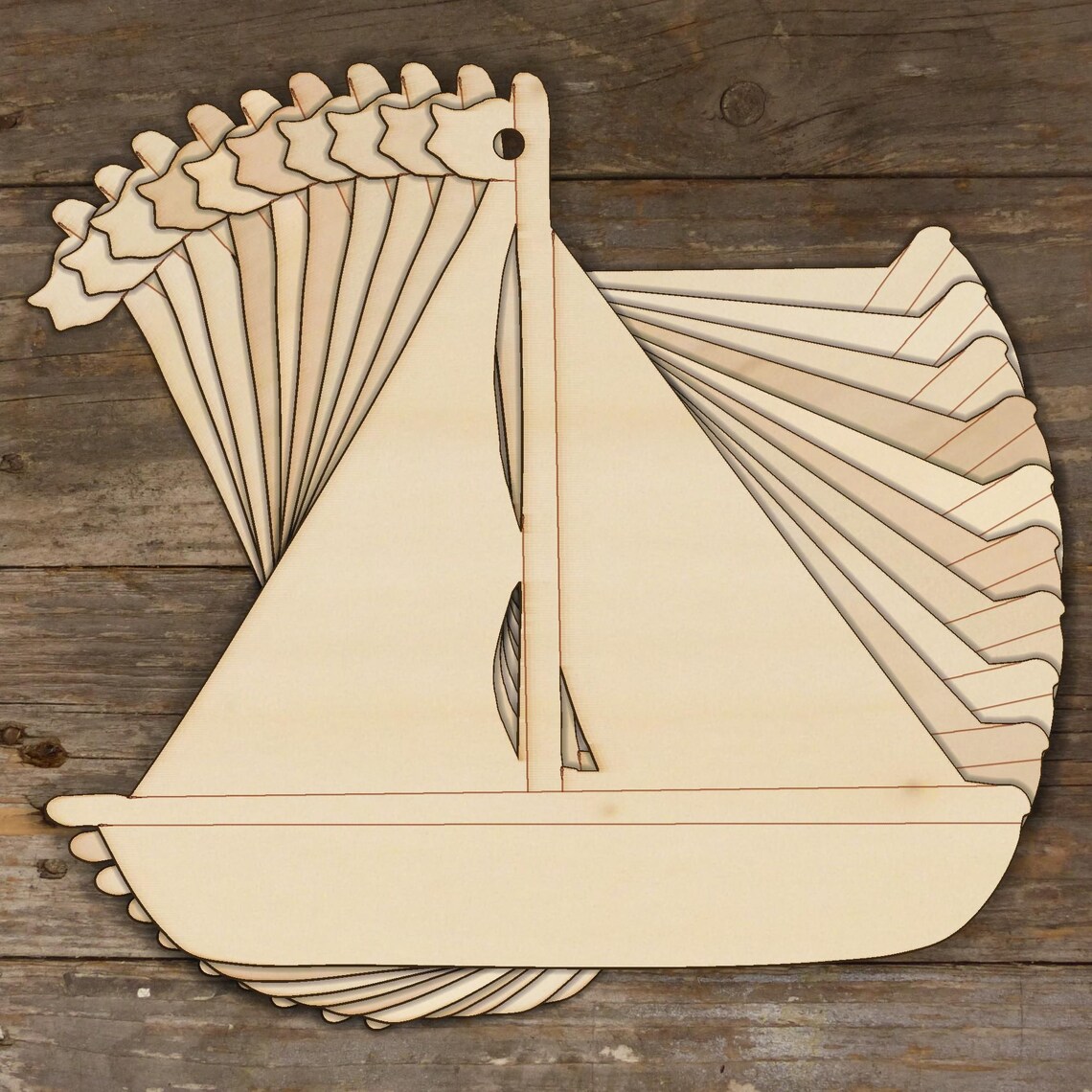 10x Wooden Yacht Craft Shapes 3mm Ply Sailing Seaside Sports Sailboat ...