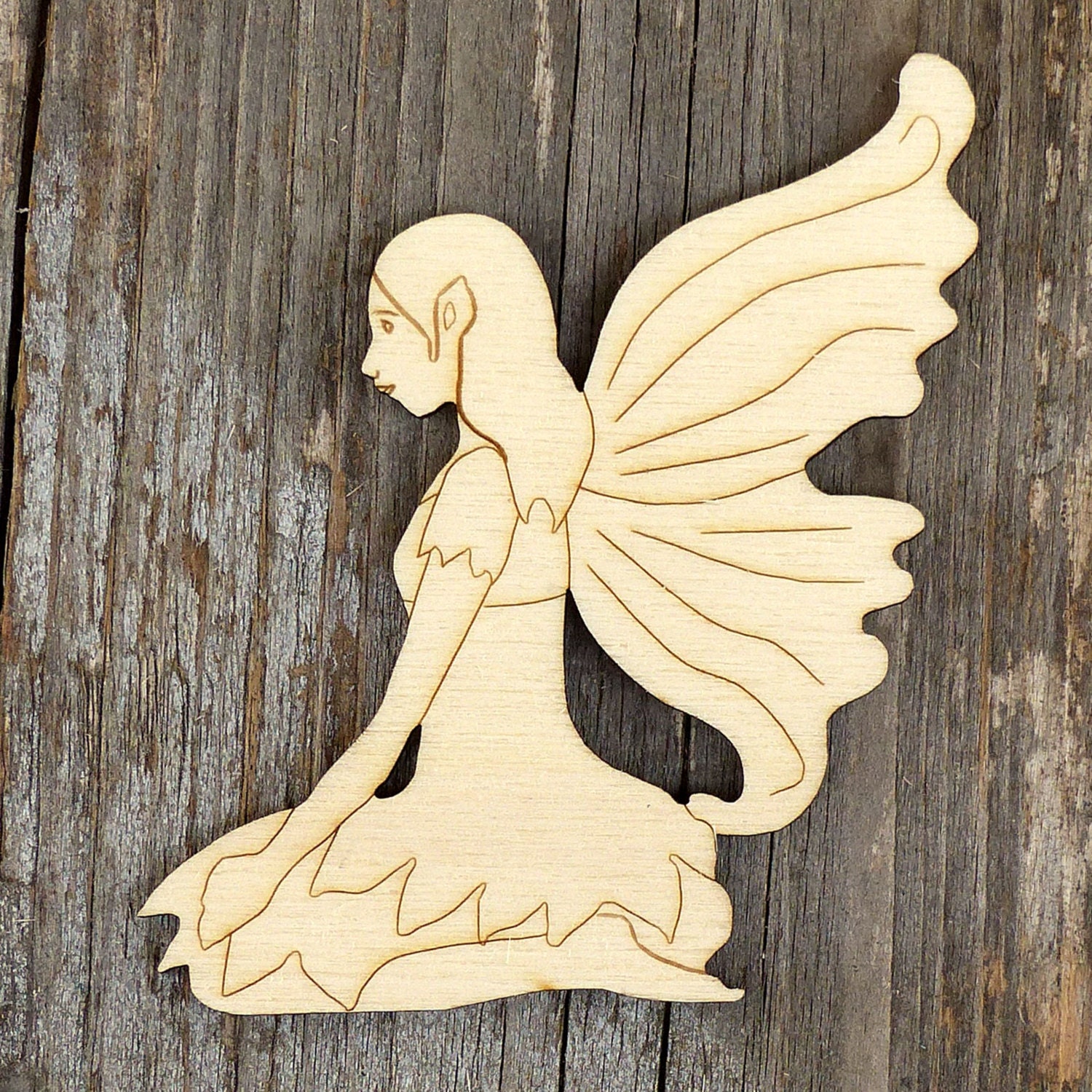 10x Wooden Fairies Sitting Craft Shapes 3mm Plywood Classic - Etsy