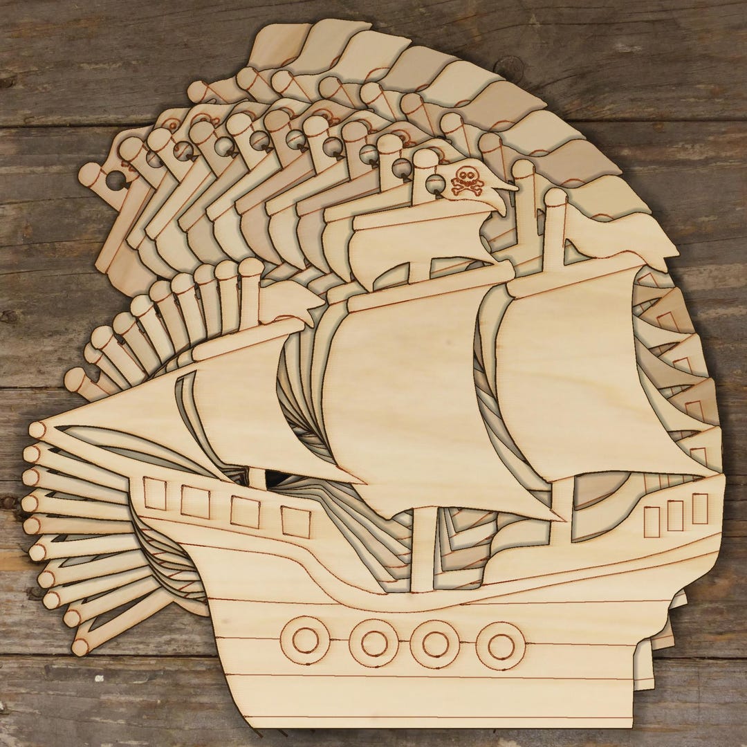 10x Wooden Pirate Ship Craft Shapes 3mm Plywood Nautical Sea Boat - Etsy