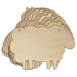 10x Wooden Sheep Standing Plain Craft Shapes 3mm Plywood Farm Farmyard ...