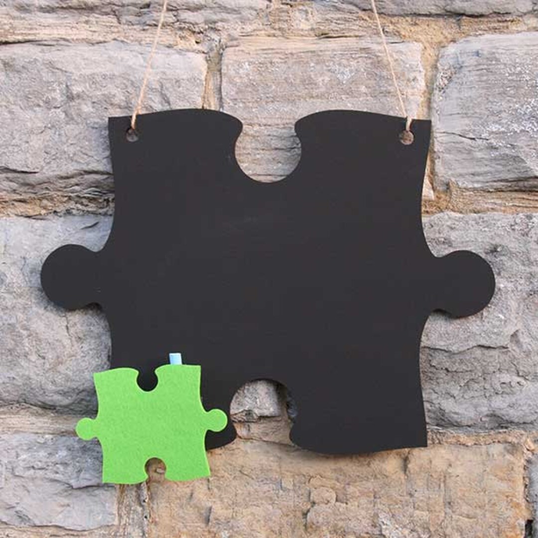 Chalk Blackboard Jigsaw Puzzle Center Peice Shape for Memos Notes ...