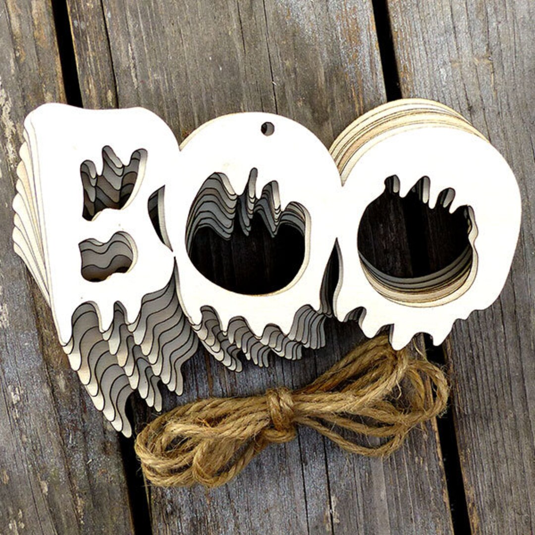 10x Wooden BOO Chain Word Craft Shapes 3mm Plywood Halloween - Etsy