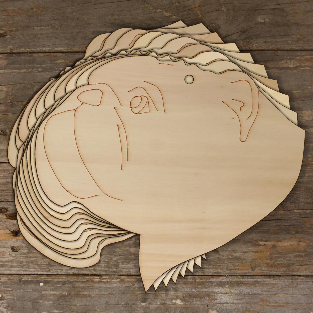 10x Wooden English Bulldog Head Craft Shape 3mm Ply Domestic Pets ...