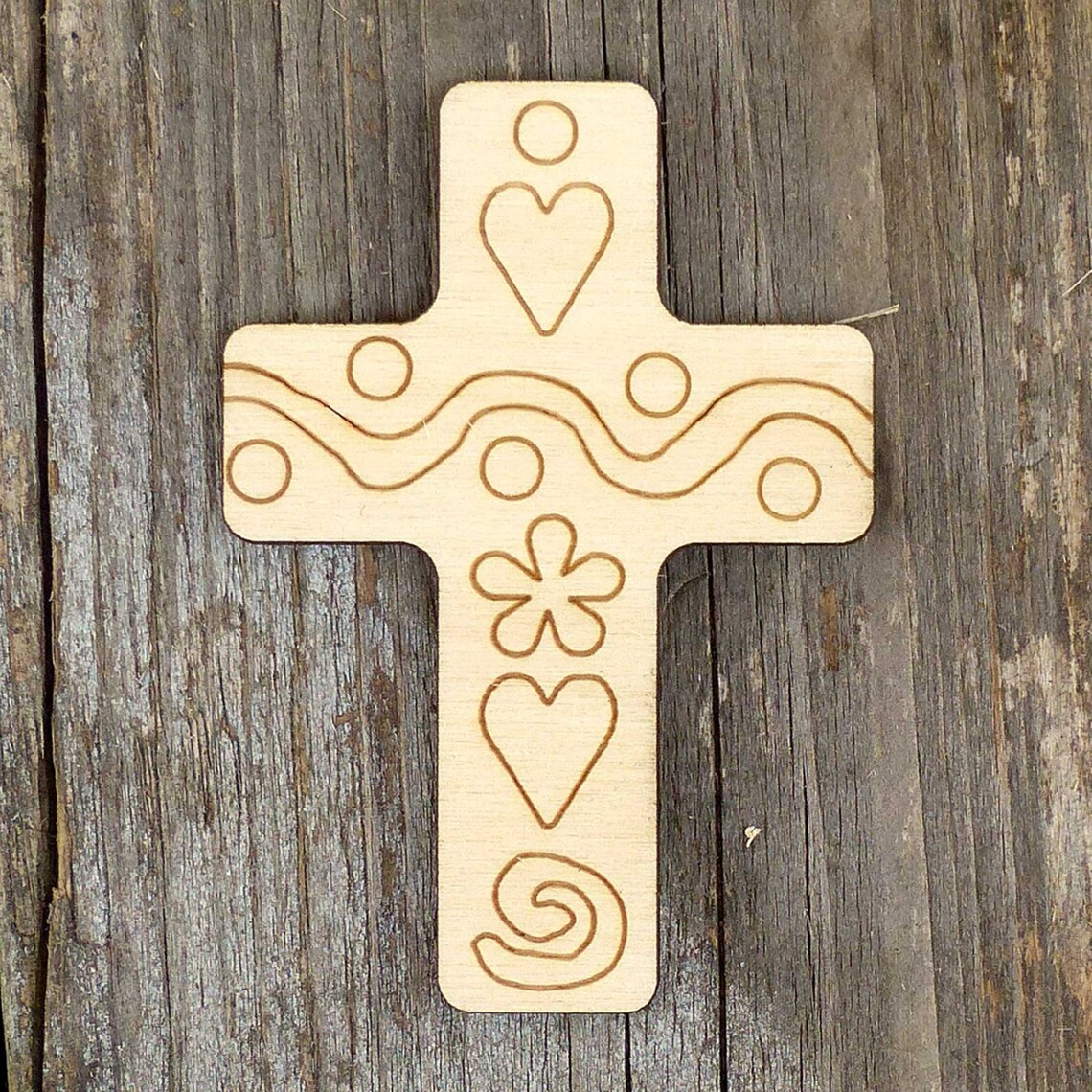 10x Wooden Christian Cross With a Fancy Patten Craft Shapes - Etsy