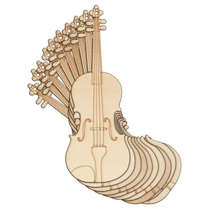 10x Wooden Violin Musical Instrument Craft Shapes 3mm Plywood Music ...