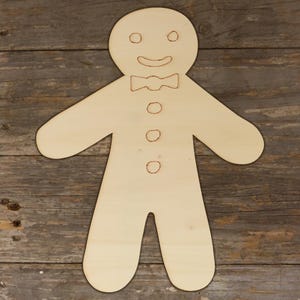 10x Wooden Ginger Bread Man Craft Shapes 3mm Plywood Cooking Pudding ...